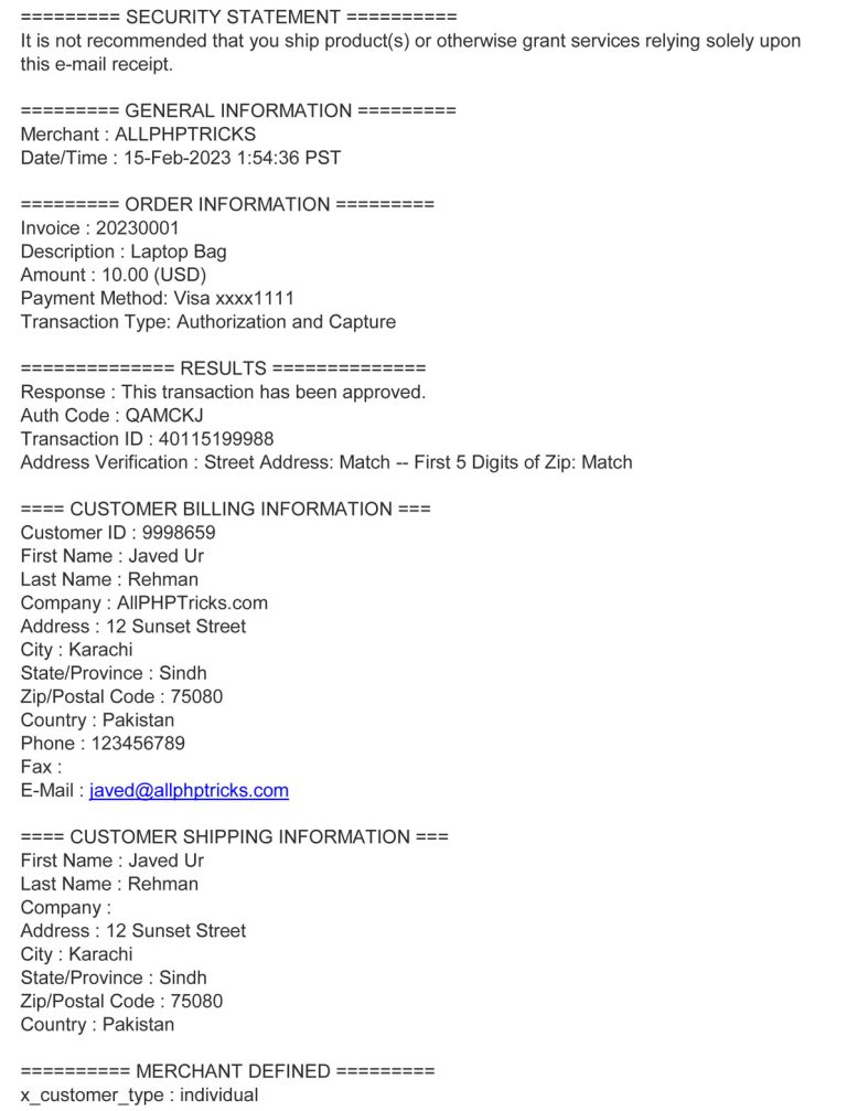 Integrate Authorize.Net Payment Gateway using PHP | All PHP Tricks