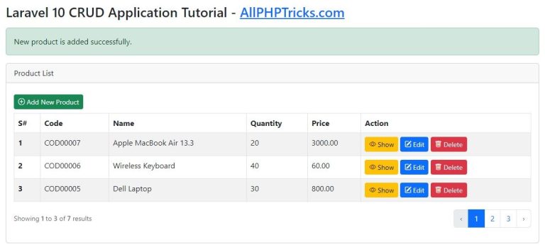 Simple Laravel 10 CRUD Application Tutorial | All PHP Tricks